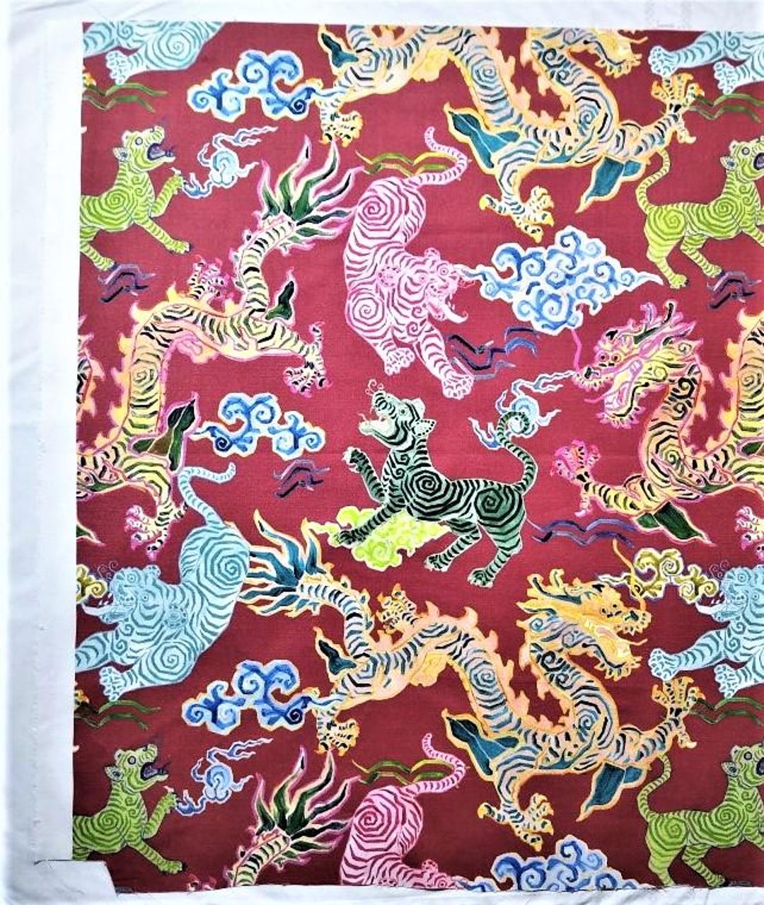 K Ancient Tibet Asian Tiger Cotton Print Fabric by the Yard - Etsy