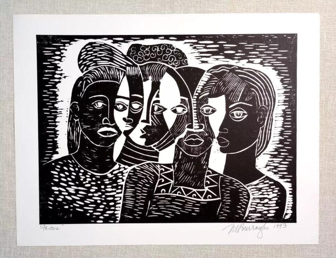 Set of 3 Dr. Margaret T. G. Burroughs "faces" "friends" "riding ...