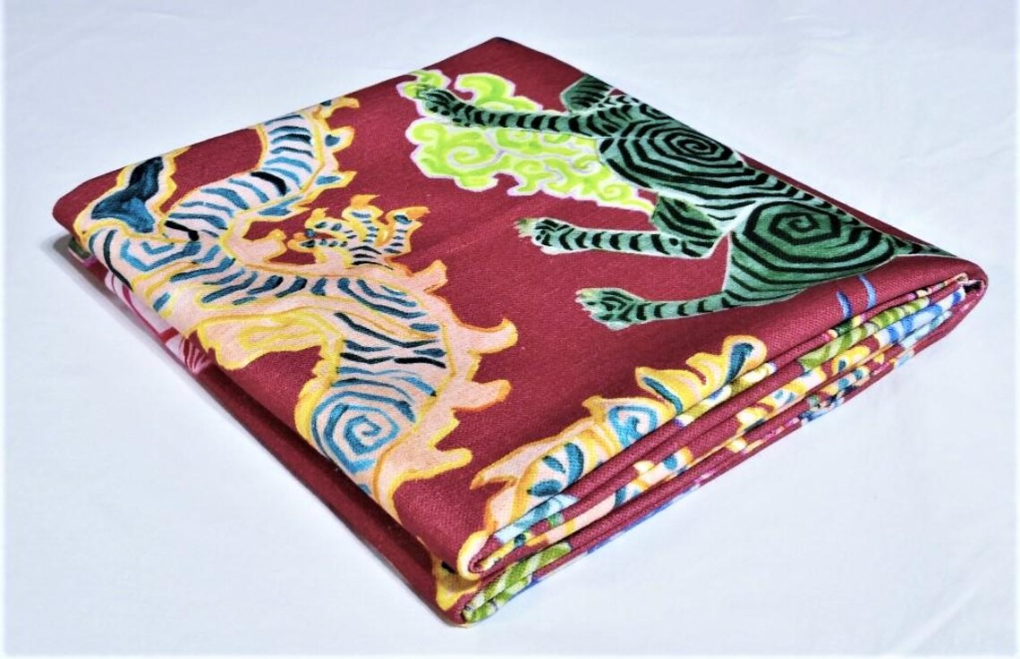 K Ancient Tibet Asian Tiger Cotton Print Fabric by the Yard - Etsy