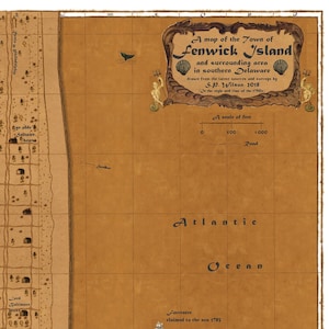 Historical Map of the Town of Fenwick Island, Delaware - Etsy