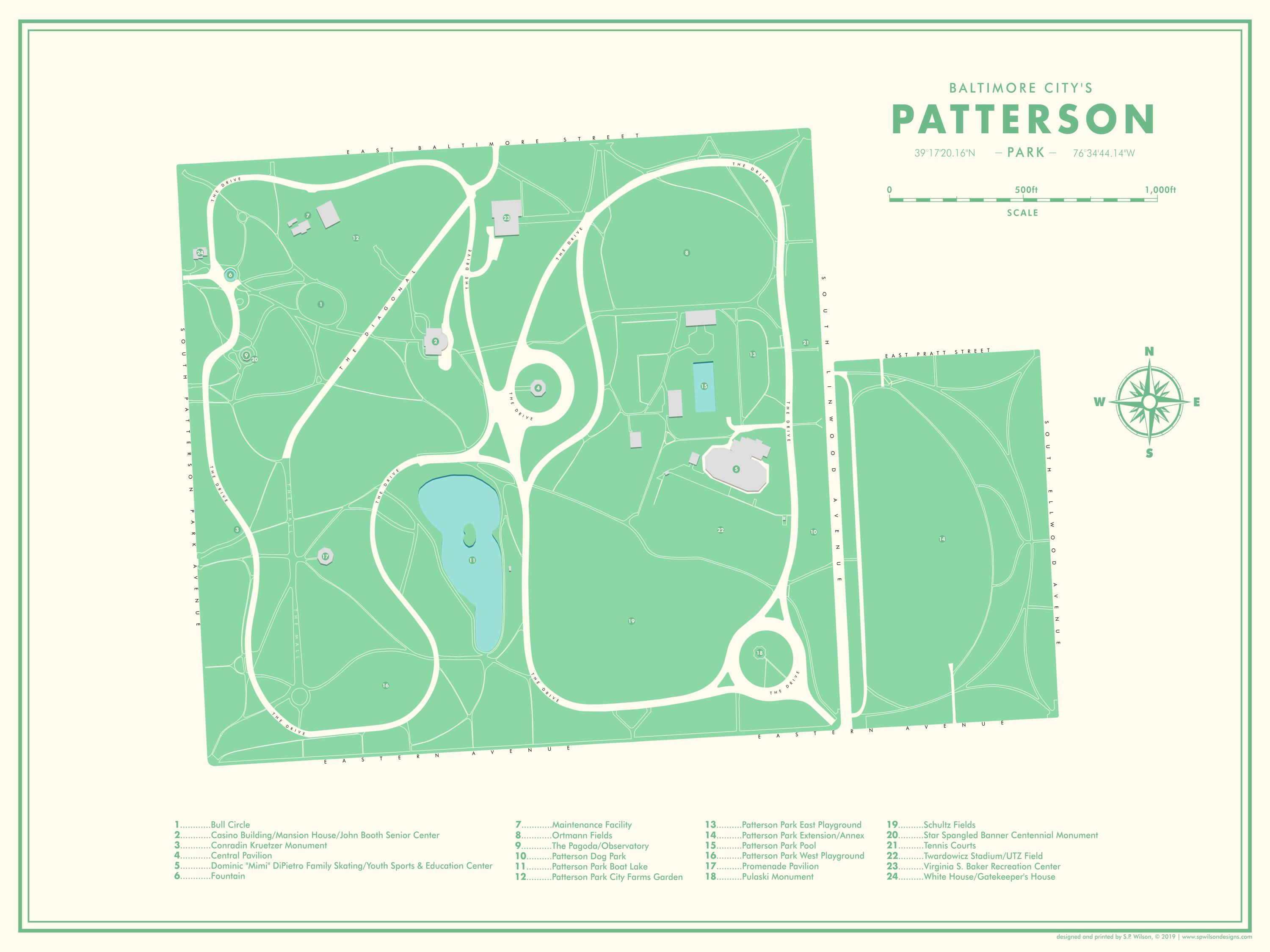 Baltimore City's Patterson Park 1960s Style Map - Etsy