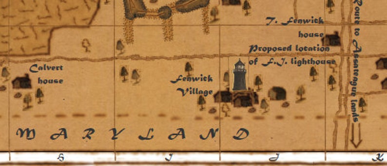 Historical Map of the Town of Fenwick Island, Delaware - Etsy