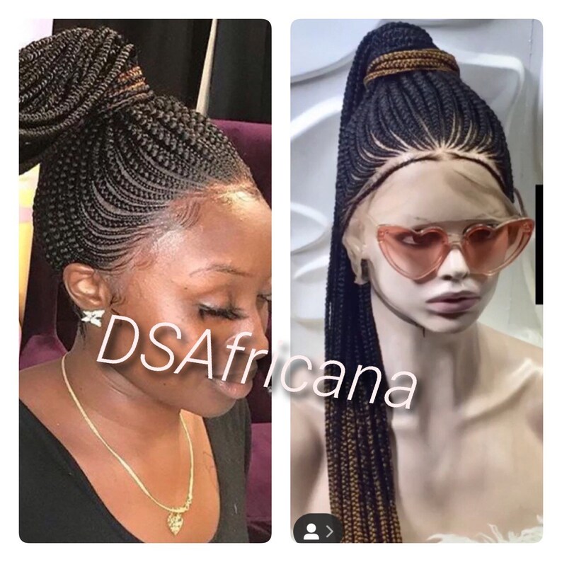 Full Lace Suku Cornrow Braided Wig Etsy