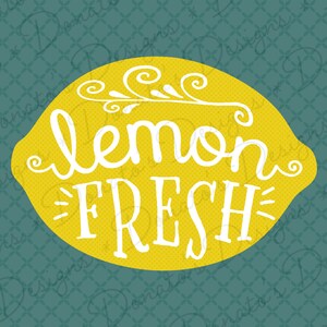 Lemon PRINTABLE Sign in TEAL, Lemon Fresh, Limone, Decor, Kitchen Wall ...