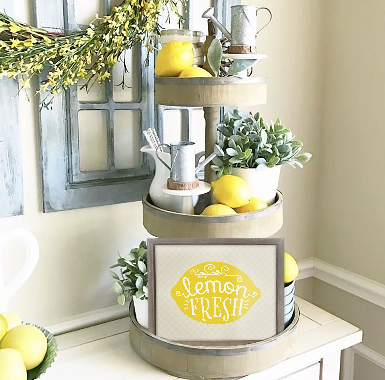Lemon PRINTABLE Sign in BEIGE, Lemon Fresh, Limone, Decor, Kitchen Wall ...
