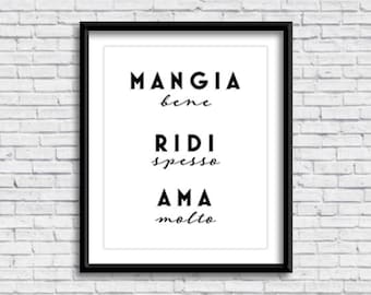 Italian Mangia Sign - Etsy