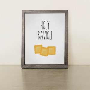 Holy Ravioli PRINTABLE Sign, Pasta Print, Kitchen Sign, Decor, Italian ...