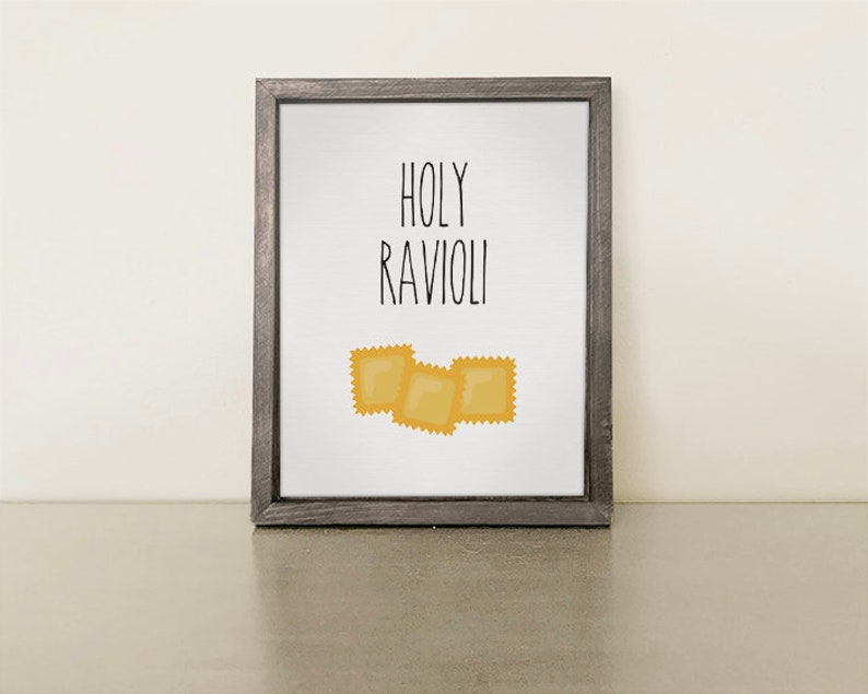 Holy Ravioli PRINTABLE Sign, Pasta Print, Kitchen Sign, Decor, Italian ...