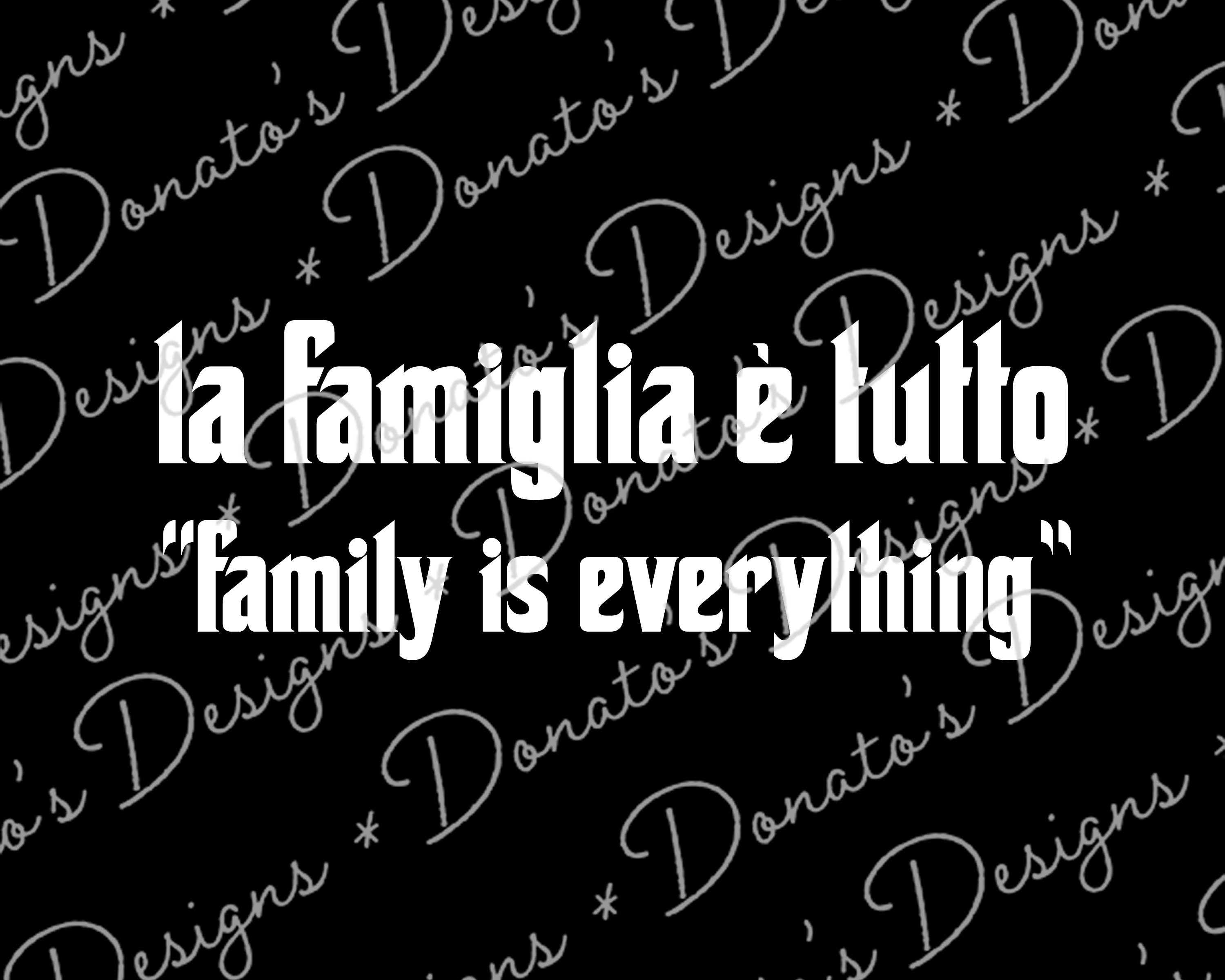 La Famiglia E Tutto PRINTABLE Sign, Family is Everything, the Godfather ...