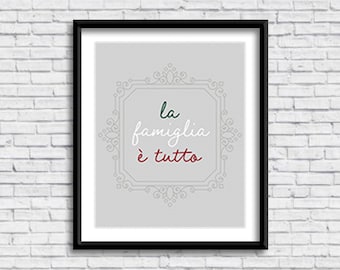 La Famiglia E Tutto Wall Decal, Family is Everything Italian Quote Wall ...