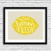 Lemon PRINTABLE Sign in BEIGE Lemon Fresh Limone Decor - Etsy