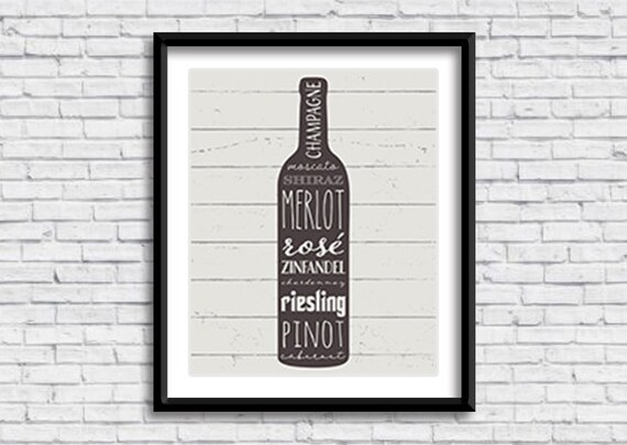 Kitchen Wine/vino PRINTABLE Sign Wine Bar Sign Farmhouse | Etsy