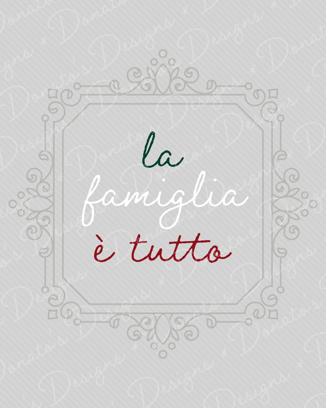 La Famiglia E Tutto PRINTABLE Sign, Family is Everything, Phrase, Sign ...