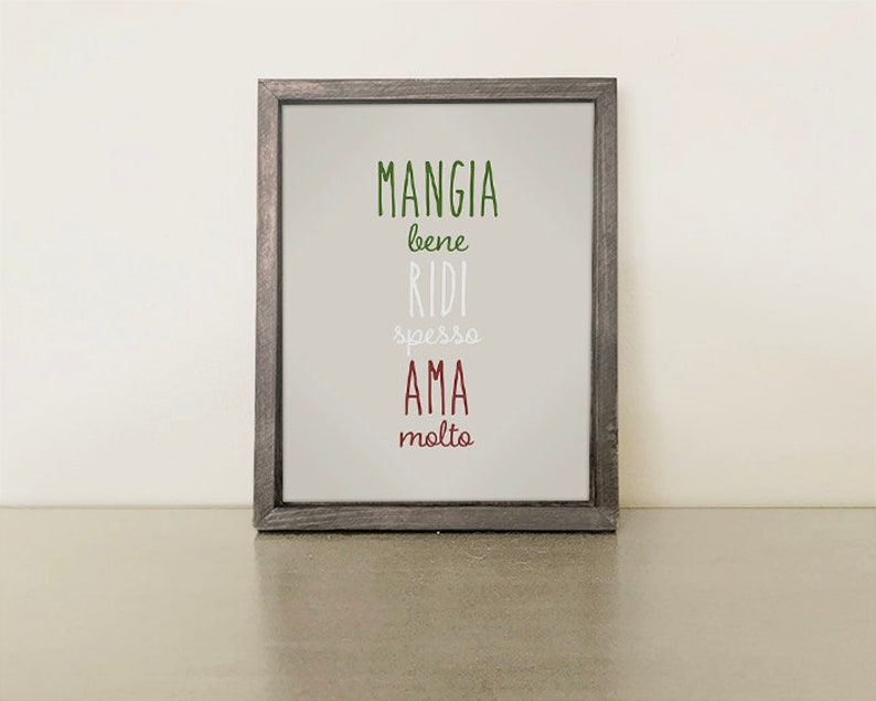 Italian Quote "mangia Bene, Ridi Spesso, Ama Molto" PRINTABLE Sign in ...