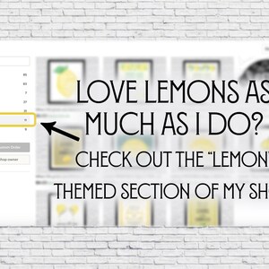 Lemon PRINTABLE Sign in TEAL, Lemon Fresh, Limone, Decor, Kitchen Wall ...