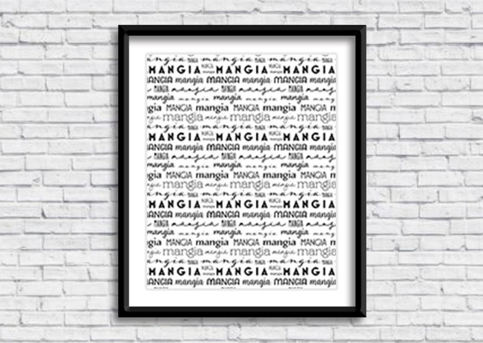 Mangia Kitchen PRINTABLE Sign in Black, Eat!, Italian Design, Italia ...