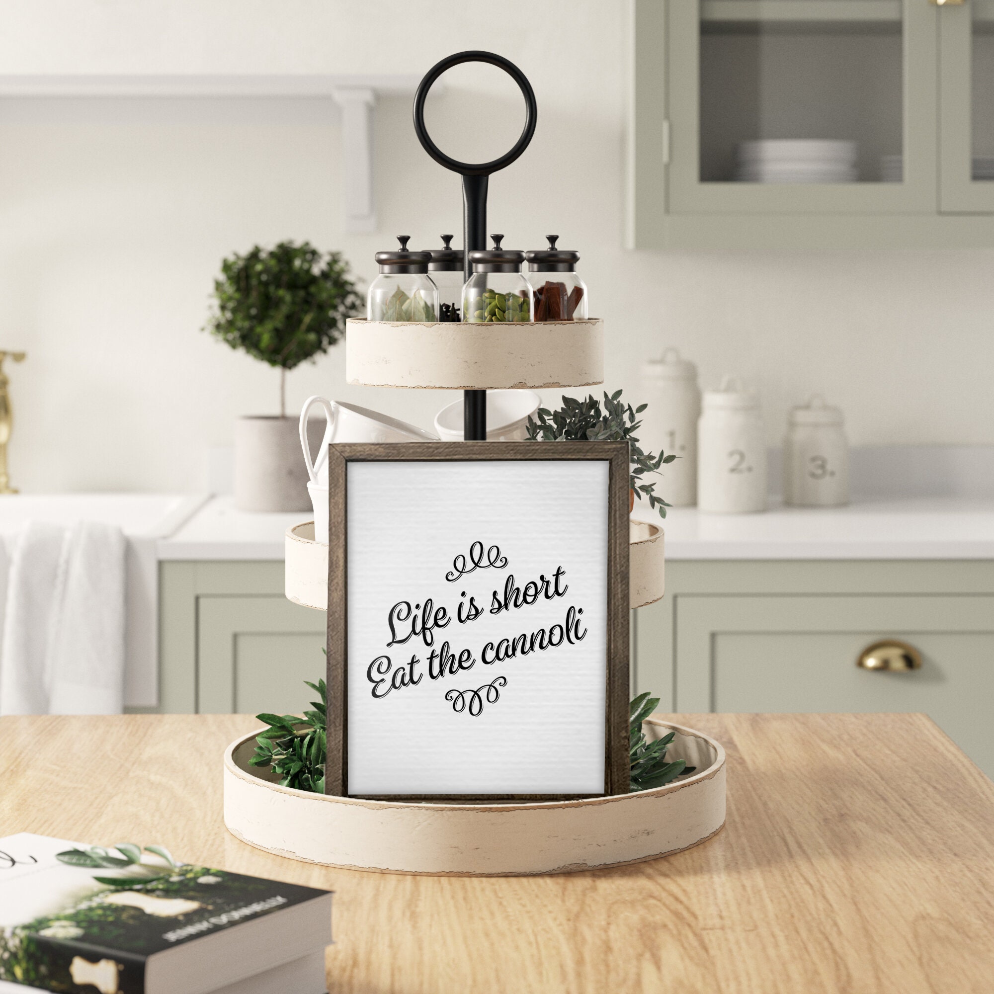 Life is Short, Eat the Cannoli PRINTABLE Sign, Cannoli, Kitchen ...