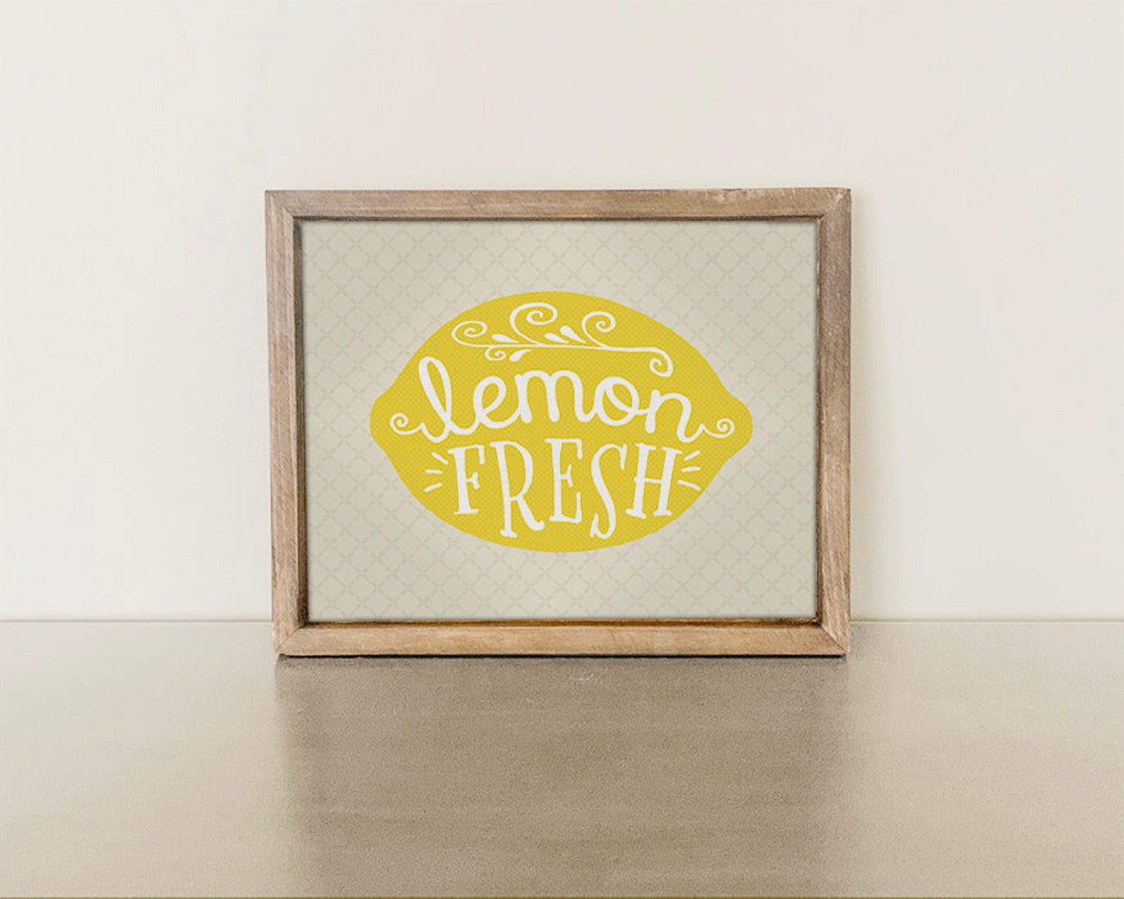 Lemon PRINTABLE Sign in BEIGE, Lemon Fresh, Limone, Decor, Kitchen Wall ...
