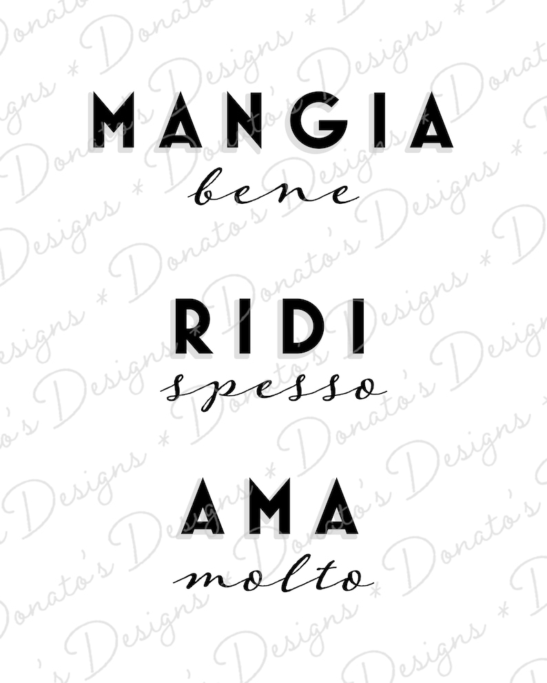 Italian Quote "mangia Bene, Ridi Spesso, Ama Molto" PRINTABLE Sign in ...