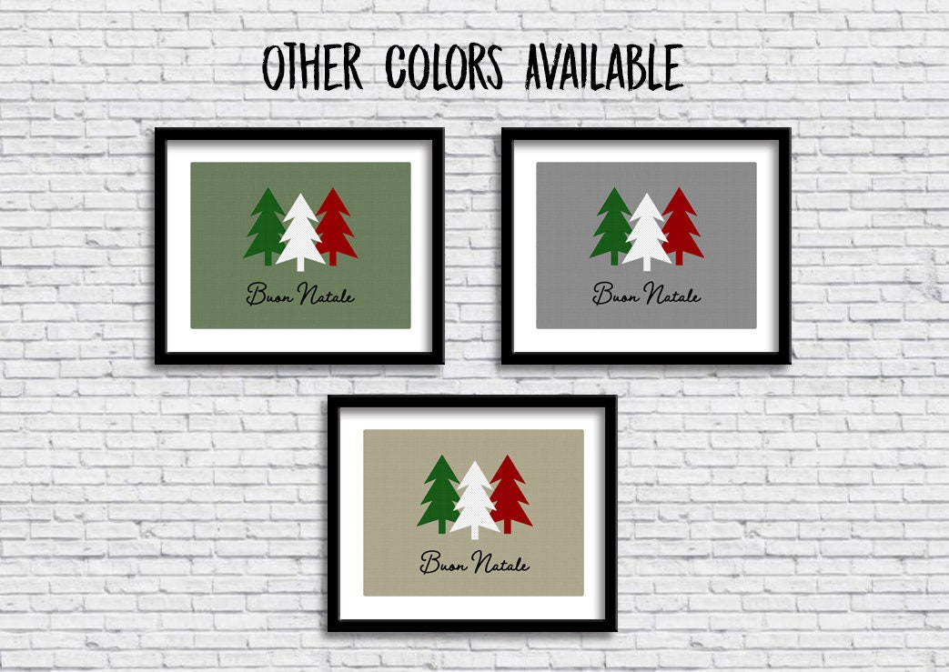 Buon Natale PRINTABLE Sign in GRAY, Merry Christmas, Holiday Print ...