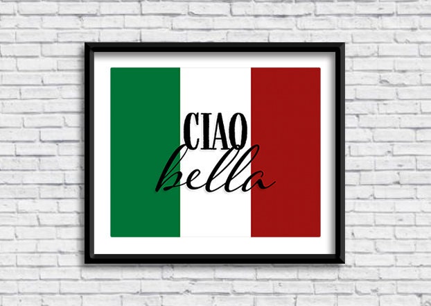 Ciao Bella PRINTABLE Sign, Hello Beautiful, Italia, Sign, Decor, Wall ...