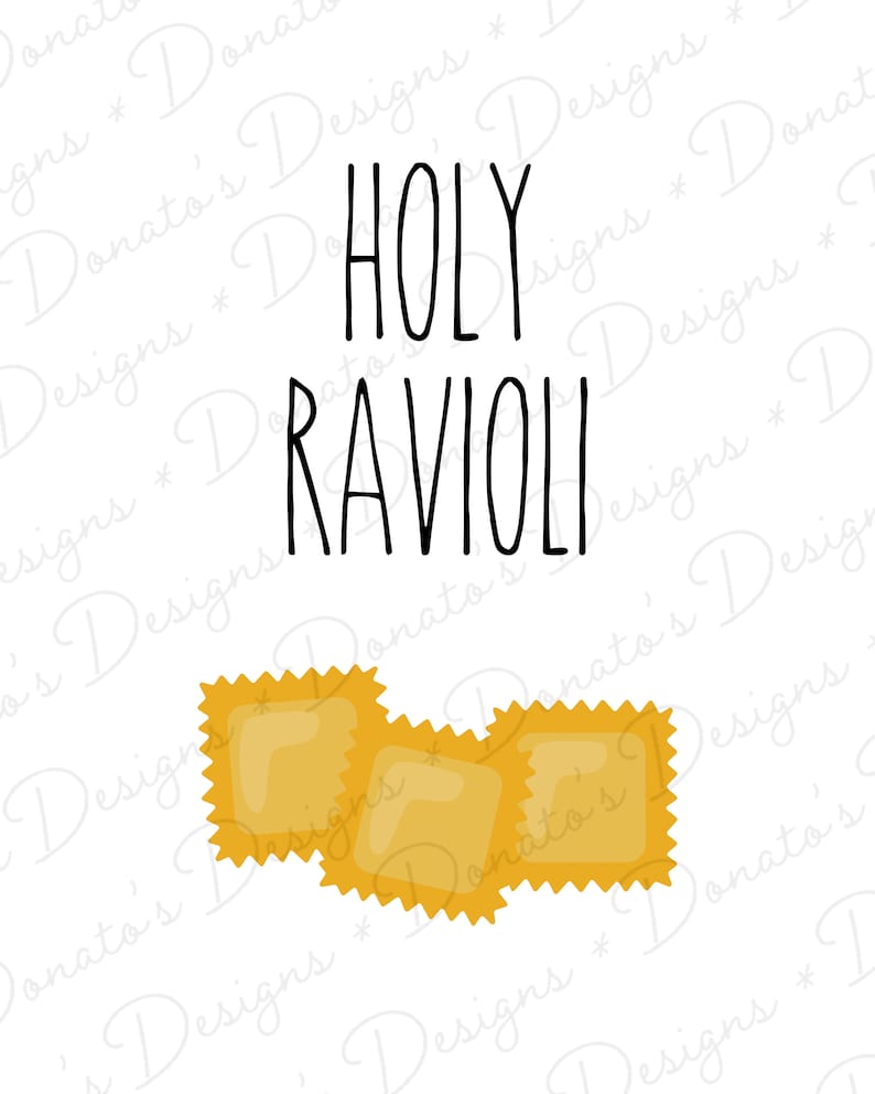 Holy Ravioli PRINTABLE Sign, Pasta Print, Kitchen Sign, Decor, Italian ...