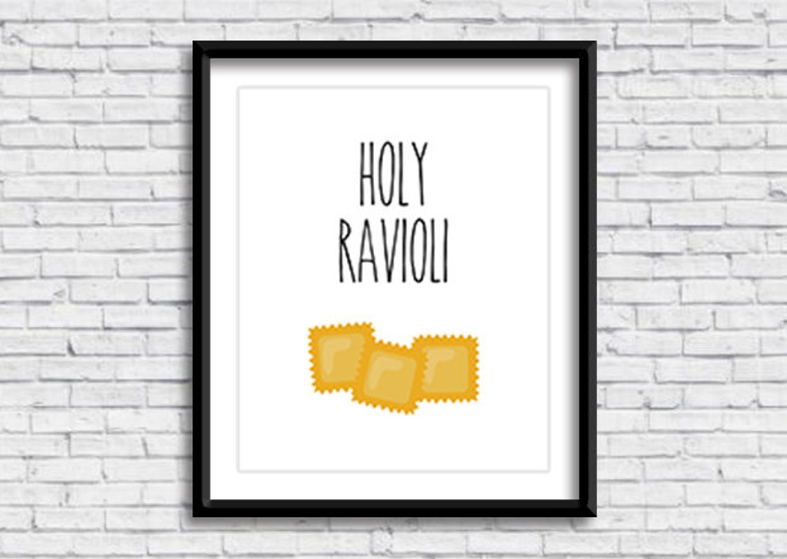 Holy Ravioli PRINTABLE Sign, Pasta Print, Kitchen Sign, Decor, Italian ...