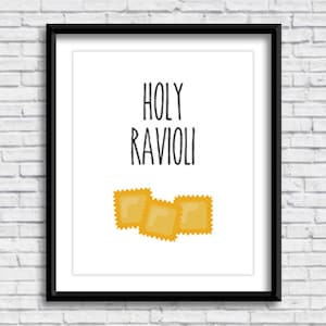 Holy Ravioli PRINTABLE Sign, Pasta Print, Kitchen Sign, Decor, Italian ...