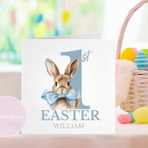 Set of 2 My 1st Easter Bunny Designs, PNG, Blue & Pink Bunny, Baby's ...