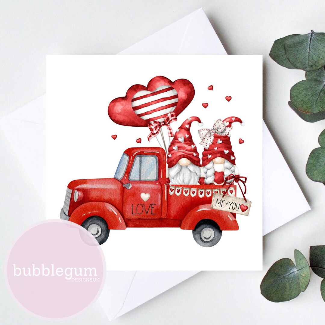 Valentine's Gnomes Truck PNG, Valentine Clip Art, St Valentines Day ...