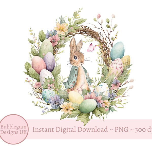 Rabbit Wreath - Etsy