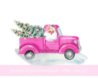 Pink Christmas Truck | Etsy