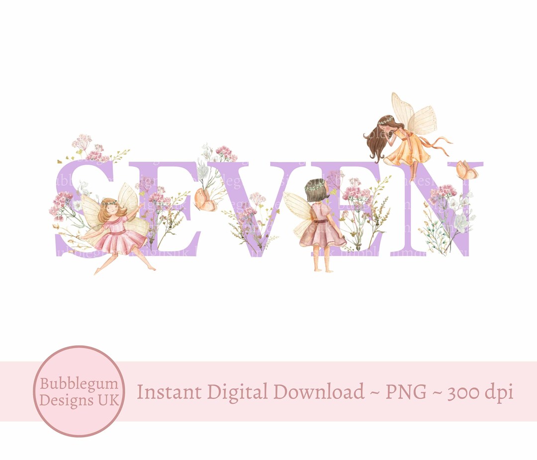 Purple Fairy Wildflower Seven PNG, Fairies Sublimation Design, Fairy ...