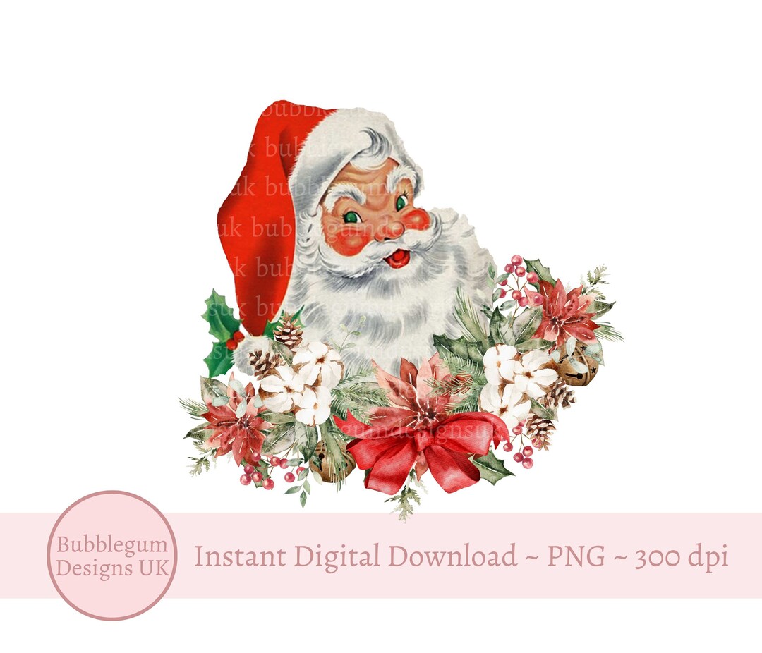 Santa Claus Christmas PNG, Christmas Clip Art, Vintage Santa Design ...