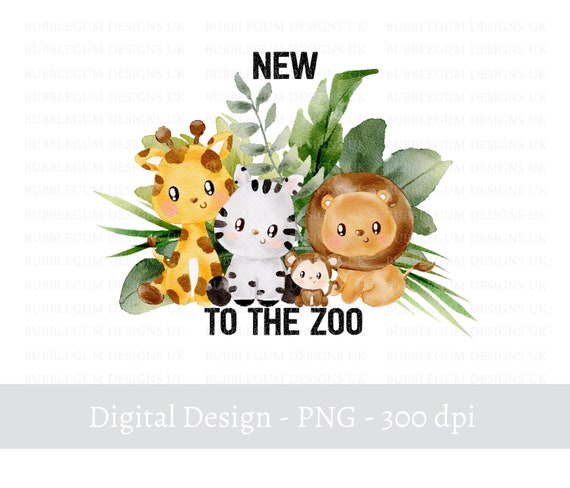 New to the Zoo Safari Animals PNG Watercolor Baby Zoo - Etsy