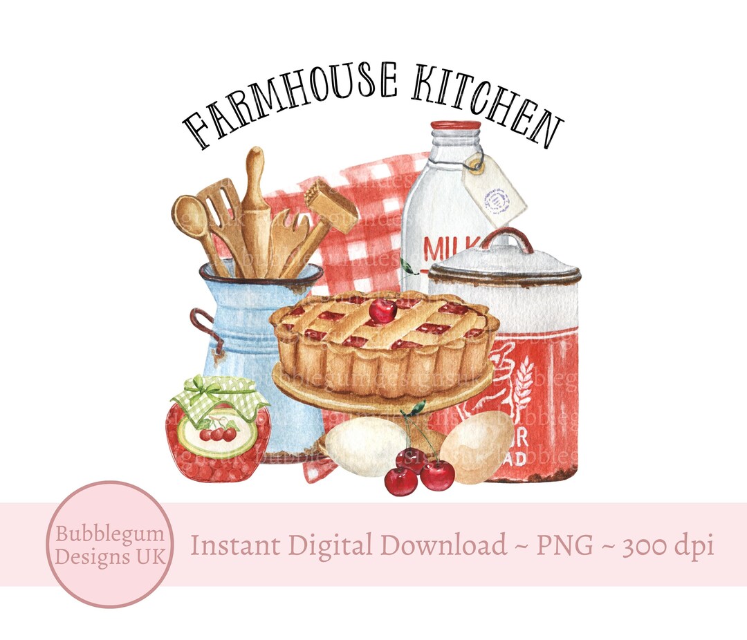 Farmhouse Kitchen PNG Cherry Pie PNG Kitchen Clip Art Home - Etsy Canada