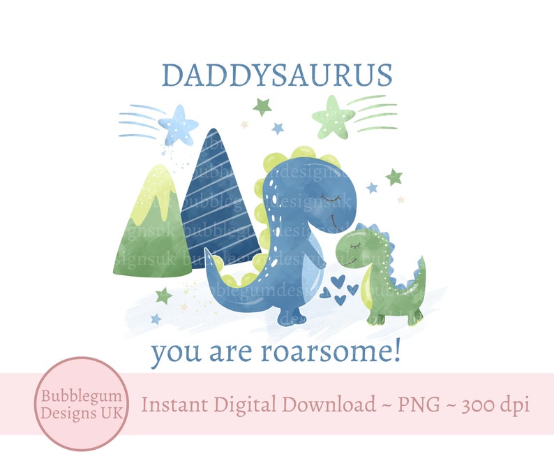 Daddysaurus Father's Day PNG Dinosaur Clipart Roarsome - Etsy UK