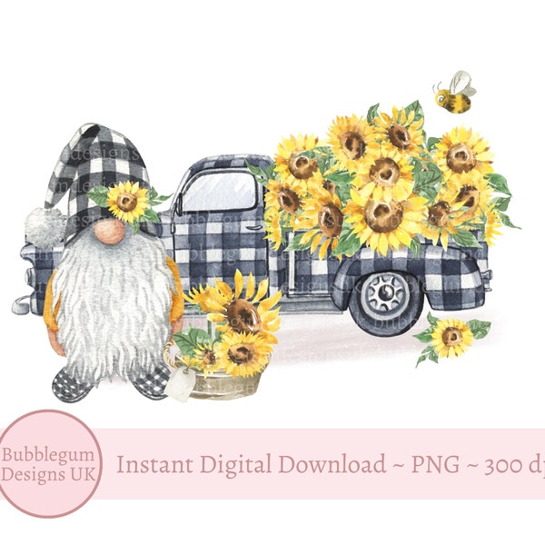 Sunflower Truck Clip Art - Etsy