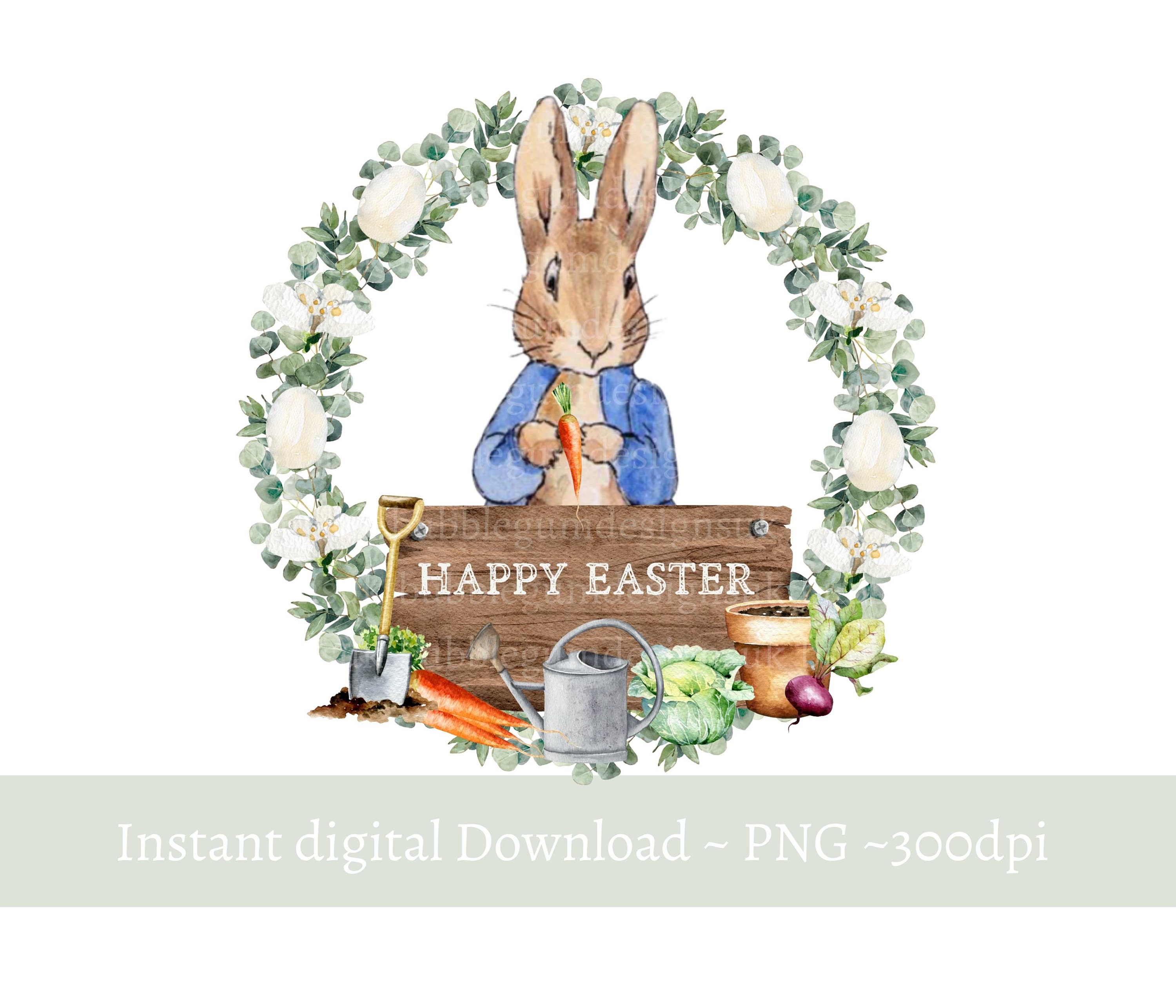 Peter Rabbit Happy Easter Wreath Design Easter Egg Wreath - Etsy