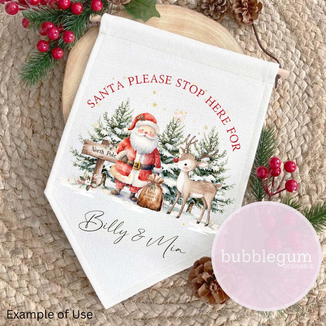 Santa Please Stop Here Sign PNG, Christmas Sign Sublimation, Santa ...