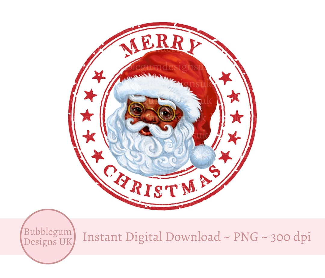 Merry Christmas Santa Stickers Design, Red Christmas Labels, African ...