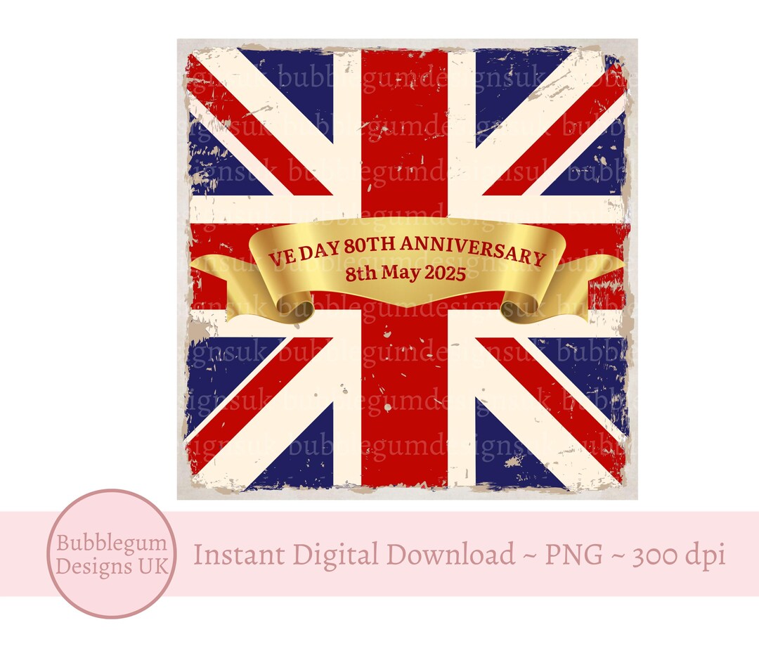 Union Jack VE Day PNG, VE Day 80th Anniversary T Shirt, Patriotic Tee ...