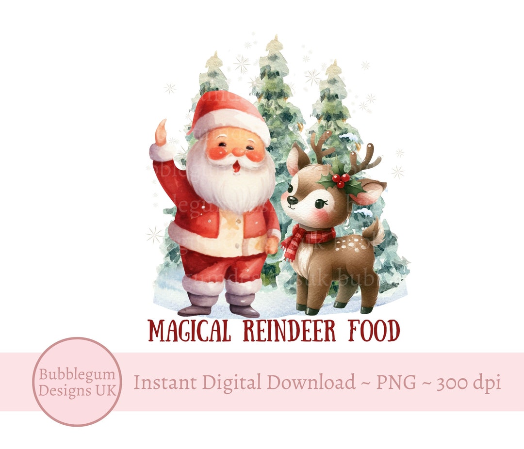 Magical Reindeer Food PNG, Reindeer Food Sticker Design, Santa & Deer ...