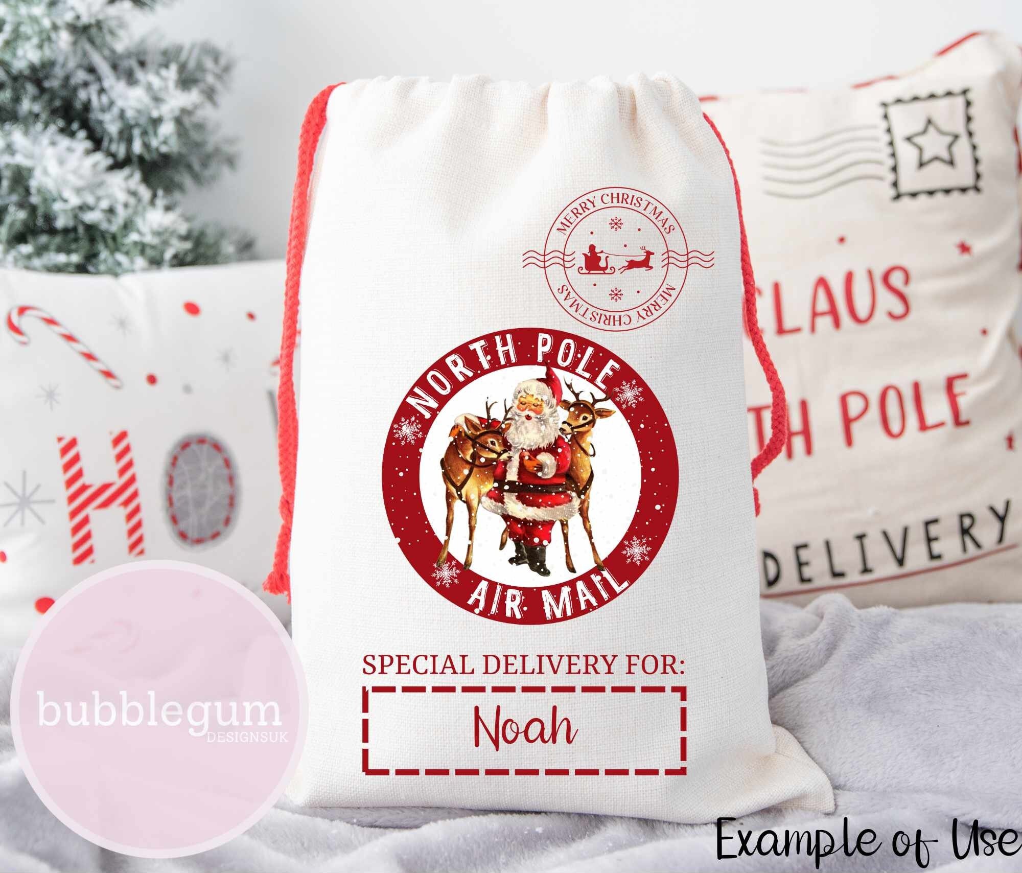 Santa Mail Postage Set PNG, North Pole Mail Stamps Set, Stickers ...