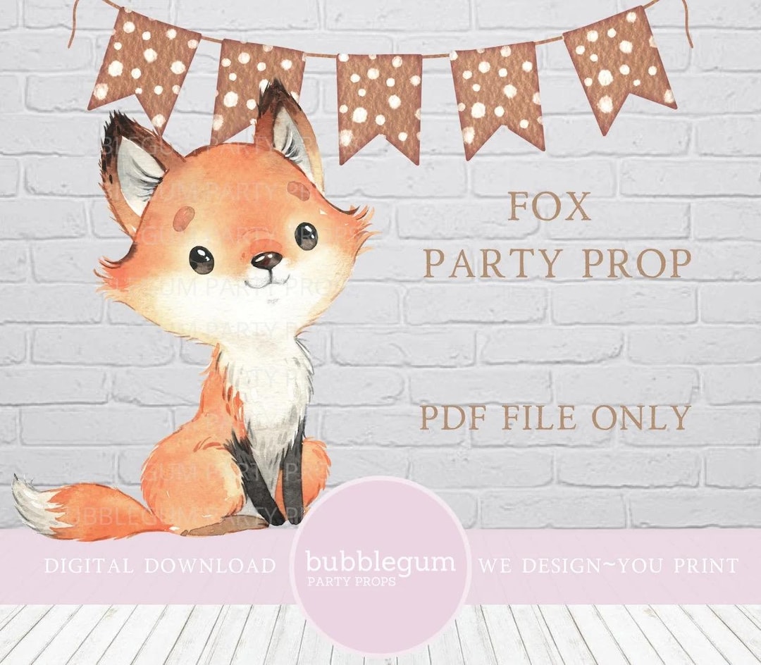 Woodland Fox Big Cutout Party Prop, Woodland Party Character Prop, Fox ...
