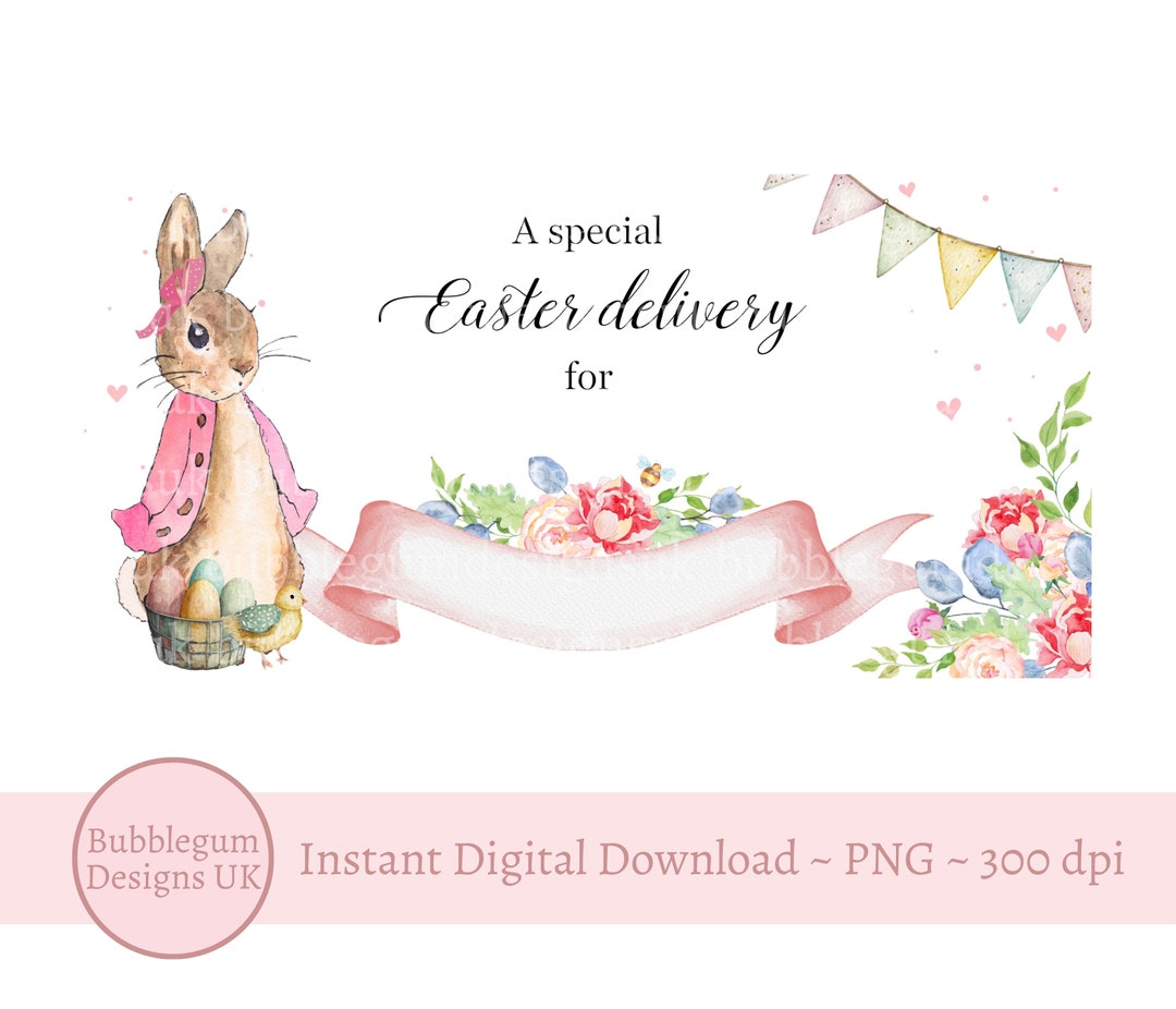 Flopsy Bunny Easter Delivery PNG, Easter Crate Sublimation Design ...