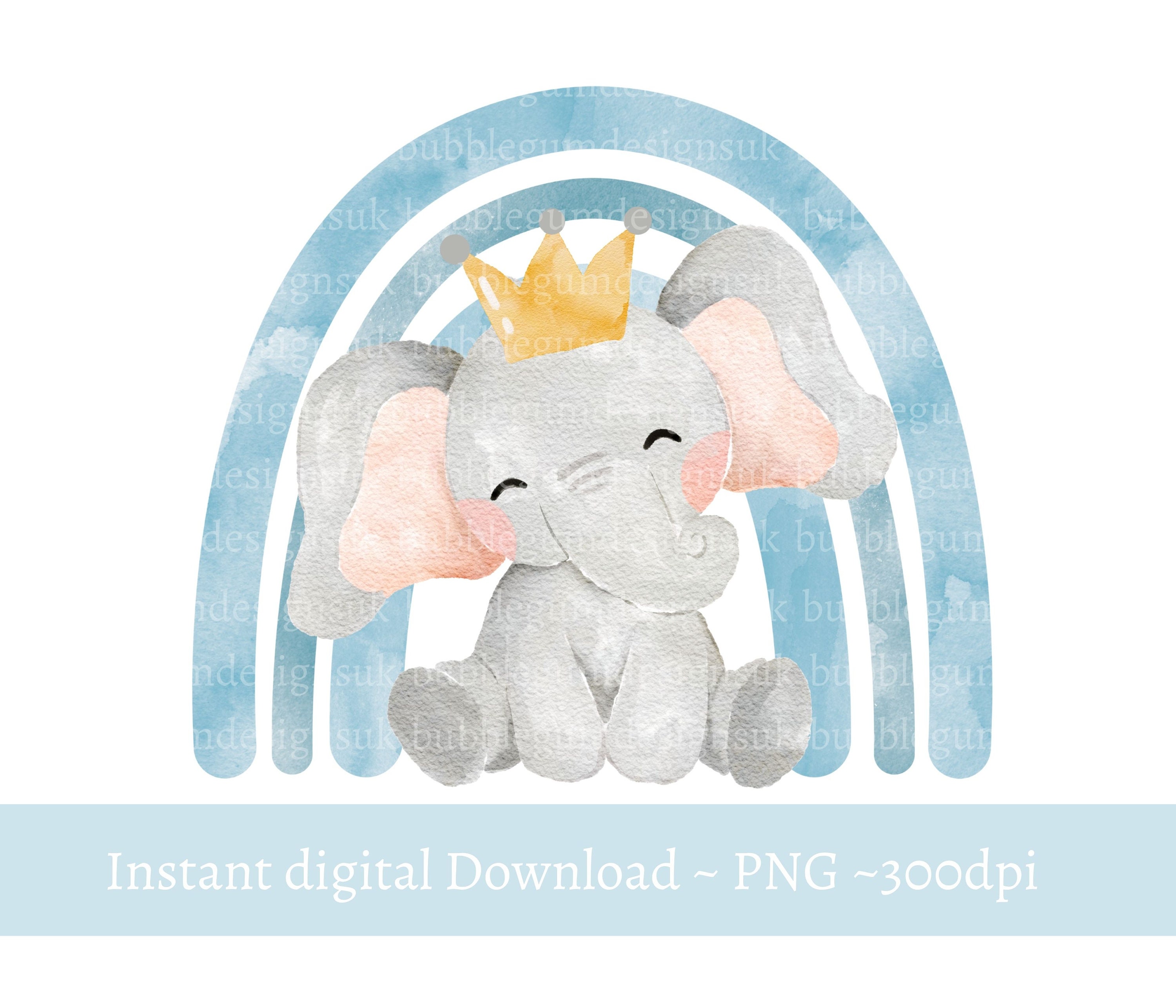 Blue Baby Elephant Clipart
