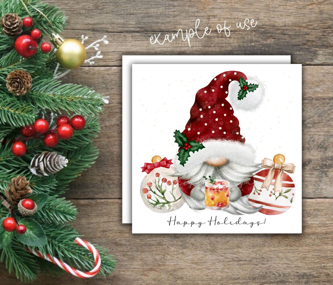 Happy Holidays Christmas Gnome Png Gnome Clipart Christmas - Etsy UK