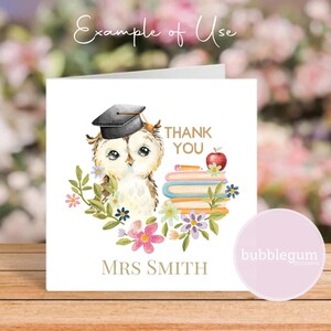 Wise Owl Teacher Thank You PNG, Sublimation Design, Teacher ...