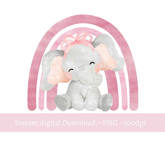 Pink Baby Elephant Clipart